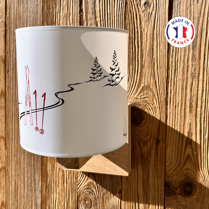 Mountain wall light with ski trace – mountain lamps- Vagabonde