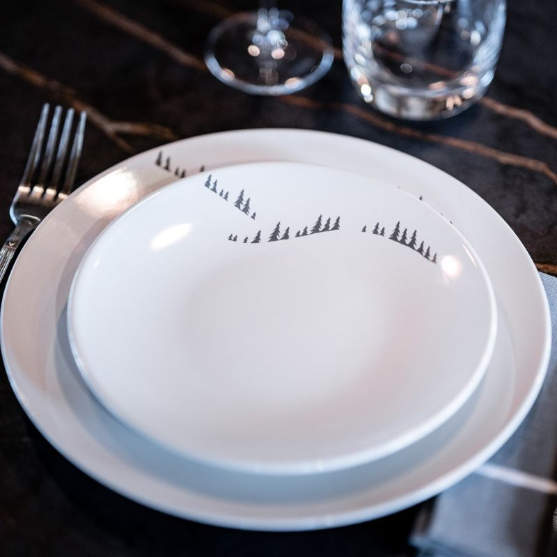 Assiette plate montagne sapin -vaisselle montagne